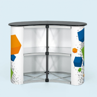 Curved Portable Counters for Trade Show Conference Displays