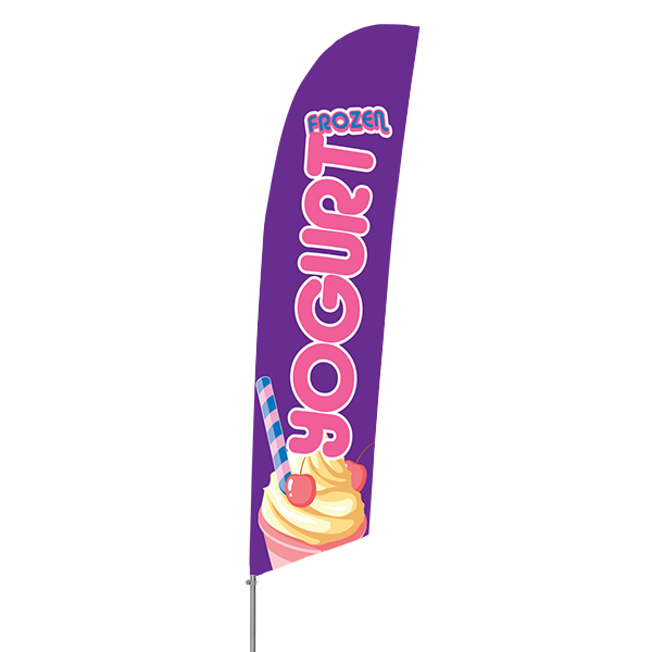 Frozen Yogurt Feather Flag | Vispronet
