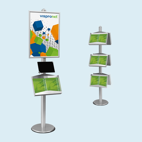 Poster Stand with Brochure & Tablet Holder | Vispronet